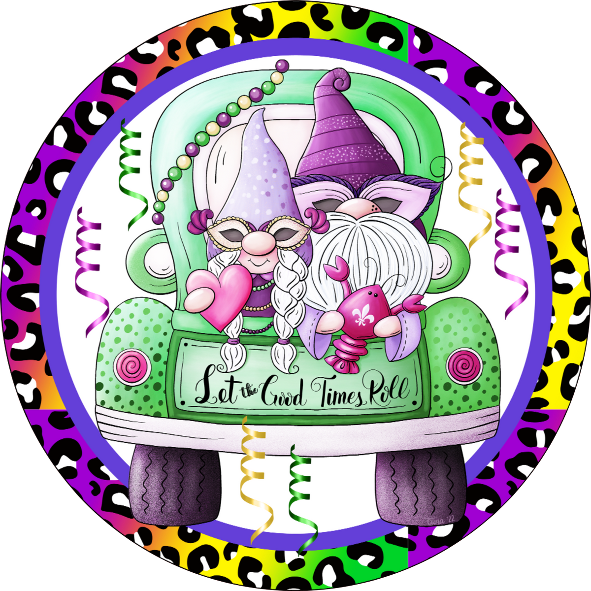 Let The Good Times Roll, Mardi Gras, Mardi Gras Gnomes, Wreath Attachm ...