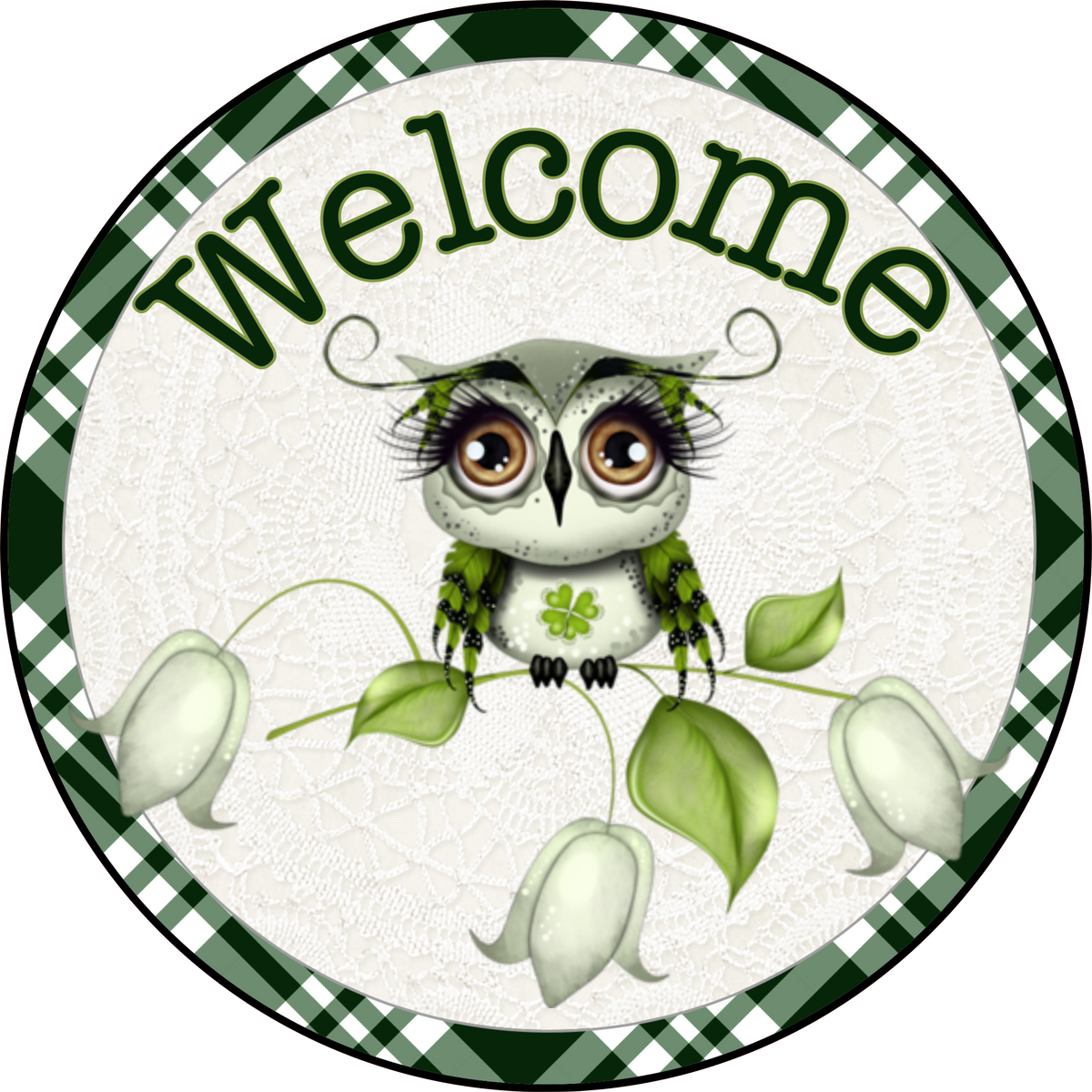 Welcome Sign, Owl, , Wreath Supplies, Wreath Center – Dor Designs