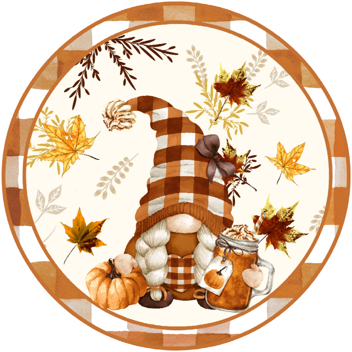 #26 Fall Gnome Sign, Wreath Sign, Wreath Center, Wreath Attachment ...