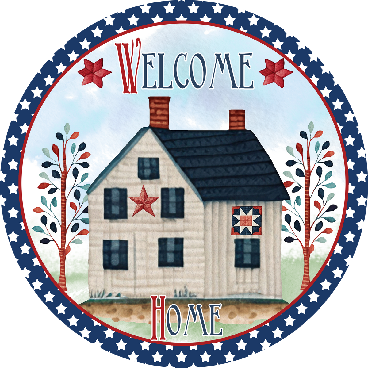 001 Welcome Home Sign, Patriotic Sign, Wreath Center, Wreath Attachmen ...