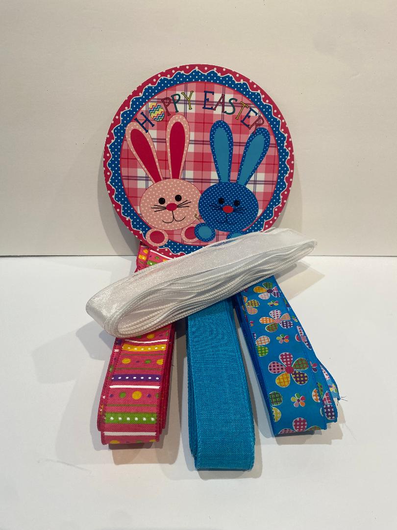 # 427 Easter Bunny Sign and Ribbon Bundle – Dor Designs