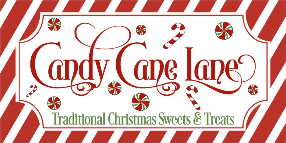 C067 Candy Cane Lane Sign, Holiday Sign, Wreath Attachment – Dor Designs